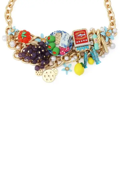 Betsey Johnson Charcuterie Bauble Frontal Necklace
