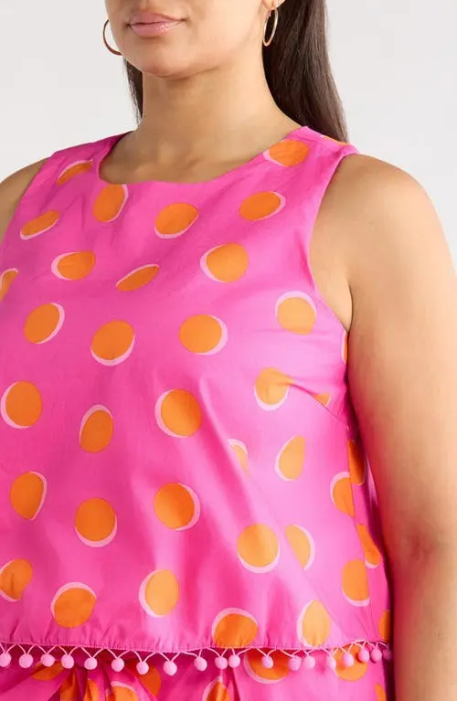 SUGARLIPS Rosy Dot Pom Sleeveless Top