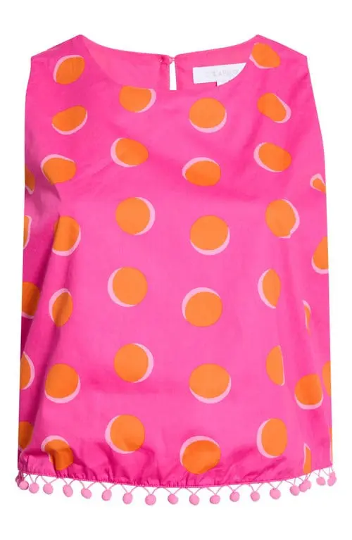 SUGARLIPS Rosy Dot Pom Sleeveless Top