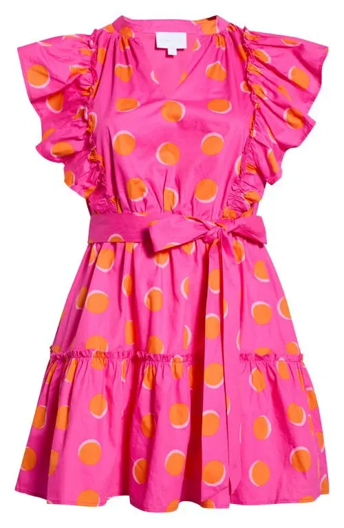 SUGARLIPS Rosy Print Ruffle Minidress