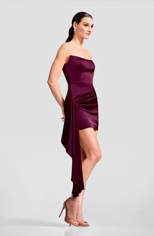 Dress The Population Elodie Ruched Side Drape Strapless Mini Dress