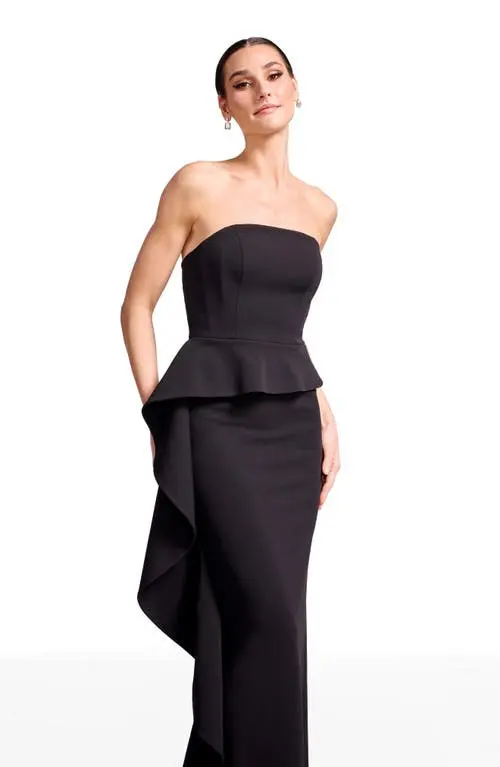 Dress The Population Laysia Strapless Ruffled Gown