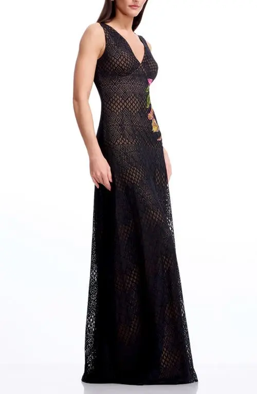 Dress The Population Baylor Floral Embroidery Gown