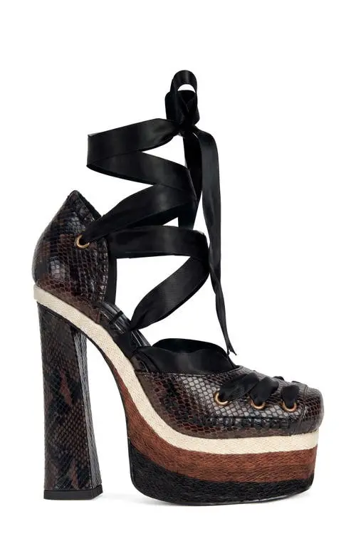 AZALEA WANG Ankle Tie Platform Pumps