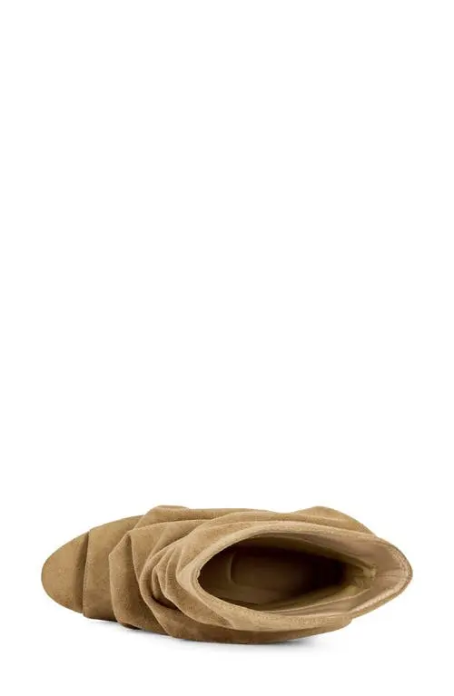 AZALEA WANG Apex Slouchy Open Toe Bootie - Light Brown