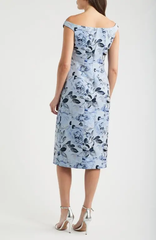 MILLY Mel Floral Jacquard Off-the-shoulder Dress