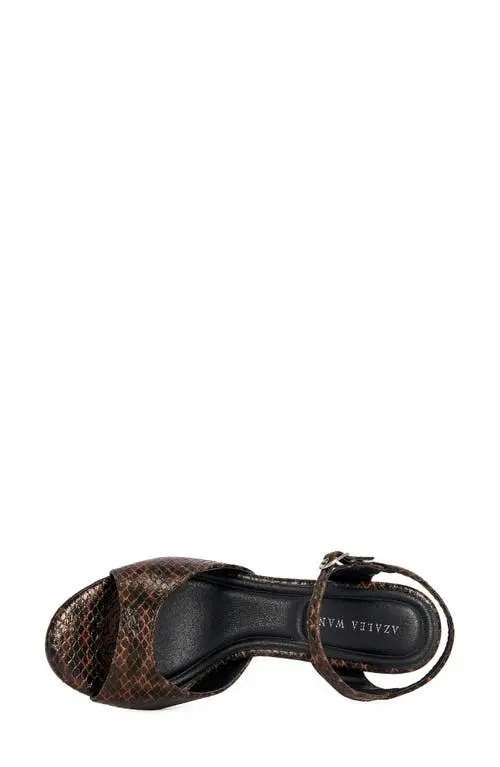 AZALEA WANG Della Snake Embossed Split Heel Sandal
