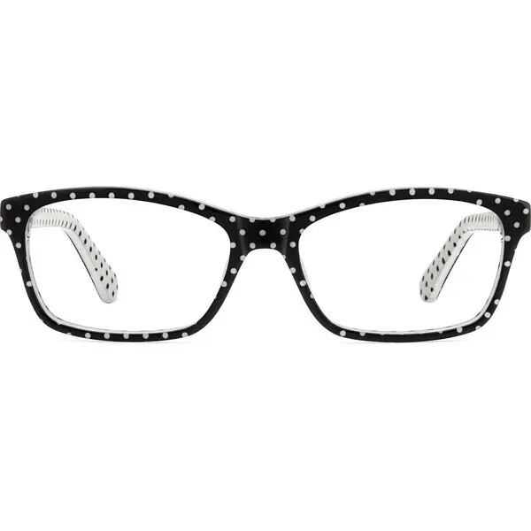 Kate Spade New York Rectangular Acetate Eyeglasses - Black Pattern White