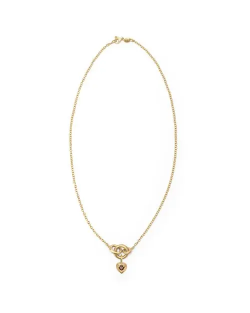 ELOISE JEWELRY Voyage Necklace With Heart Charm - Red Garnet