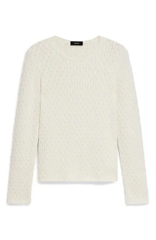 Theory Cable Stitch Organic Cotton Sweater - Ivory