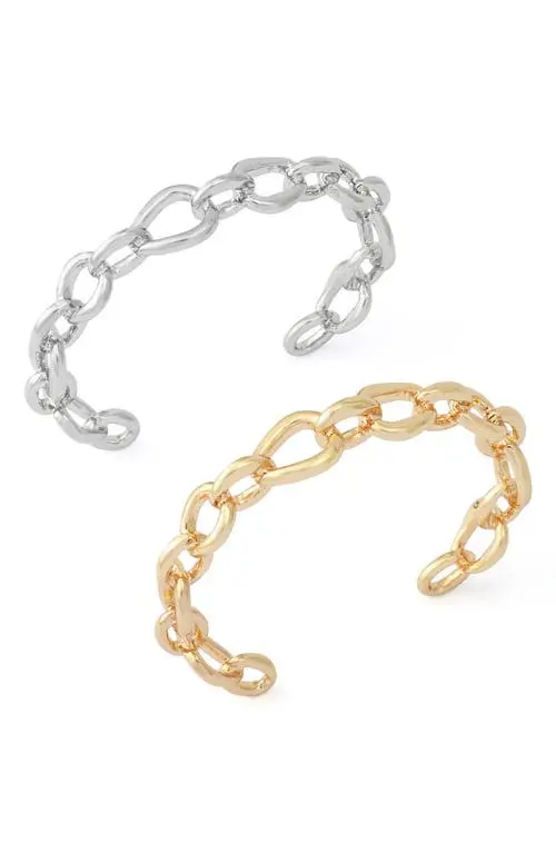 Robert Lee Morris Set Of Two Link Cuff Bracelets