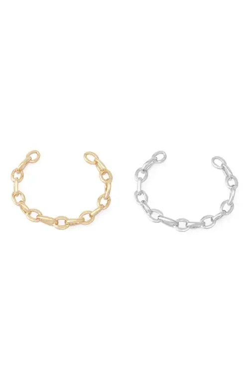 Robert Lee Morris Set Of Two Link Cuff Bracelets