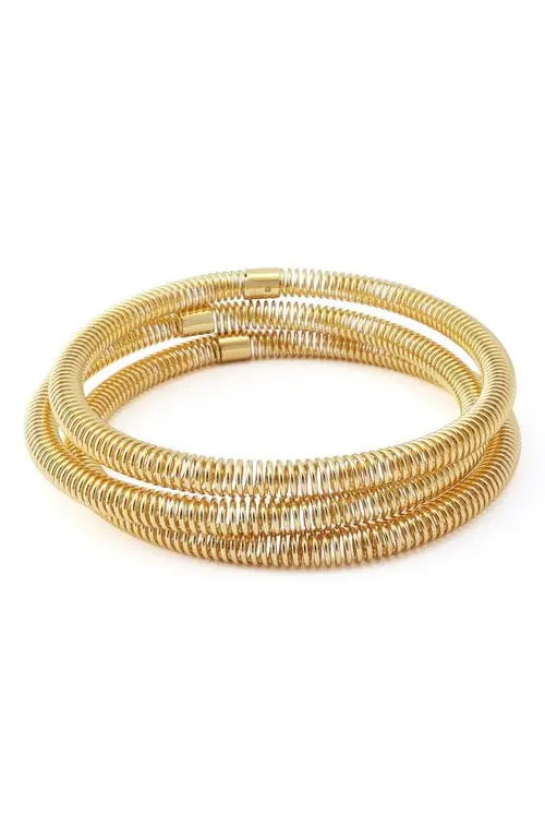 Robert Lee Morris Set Of Three Coiled Bangles - Gold