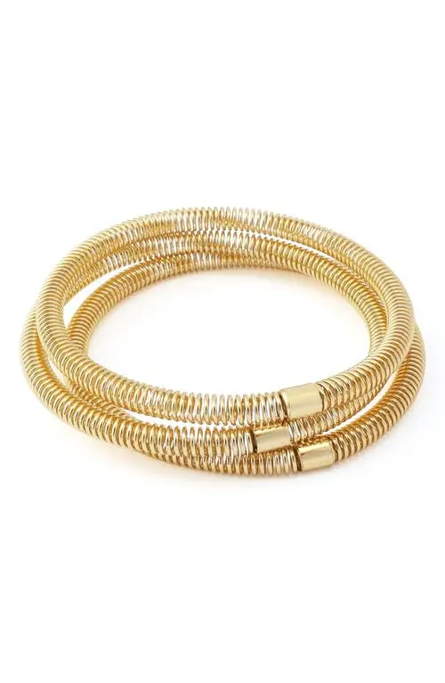 Robert Lee Morris Set Of Three Coiled Bangles - Gold