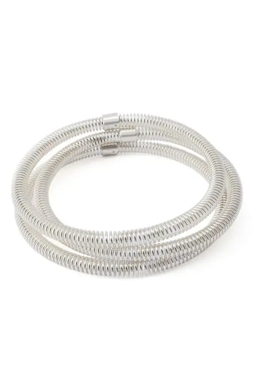 Robert Lee Morris Set Of Three Coiled Bangles - Silver