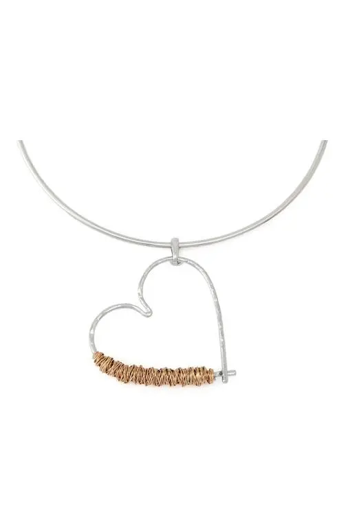 Robert Lee Morris Wire Wrap Heart Pendant Collar Necklace