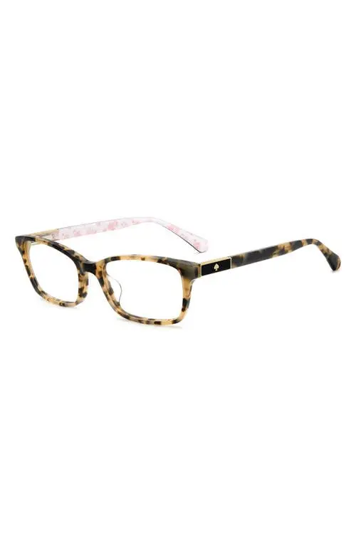 Kate Spade New York Jackeline 50mm Rectangular Reading Glasses - Havana Pattern