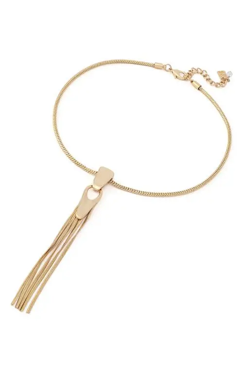 Robert Lee Morris Goldtone Fringe Pendant Necklace