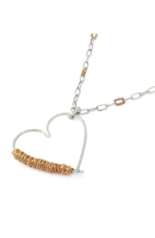 Robert Lee Morris Wire Wrapped Heart Pendant Necklace