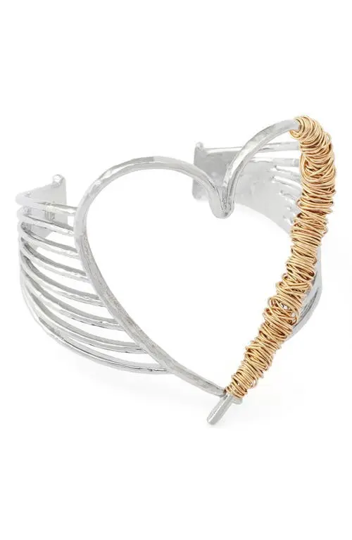 Robert Lee Morris Wire Wrap Heart Cuff Bracelet