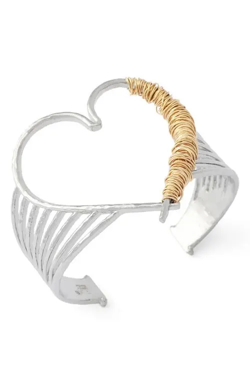 Robert Lee Morris Wire Wrap Heart Cuff Bracelet