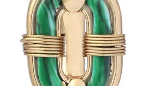 Robert Lee Morris Reconstituted Malachite Huggie Earrings
