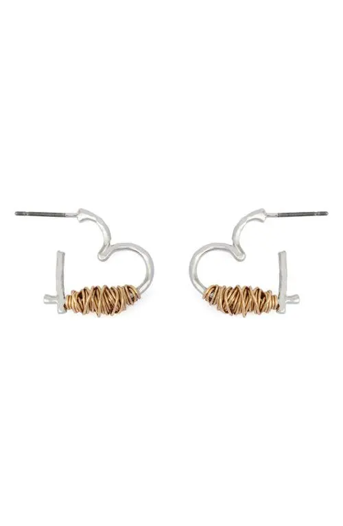Robert Lee Morris Wire Heart Hoop Earrings