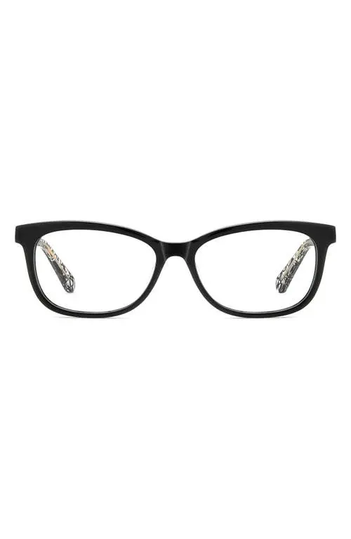 Kate Spade New York Bronwen 52mm Rectangular Optical Glasses - Black Pattern Crystal