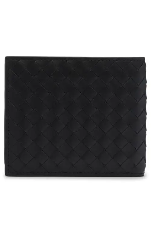 Bottega Veneta Intrecciato Piccolo Leather Bifold Wallet - 1263 Black/thunder-silver