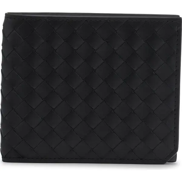 Bottega Veneta Intrecciato Piccolo Leather Bifold Wallet - 1263 Black/thunder-silver