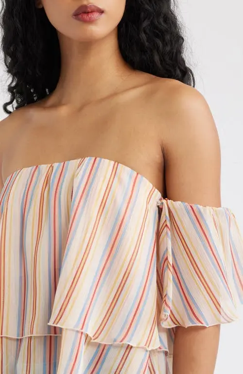 Mango Off The Shoulder Stripe Top