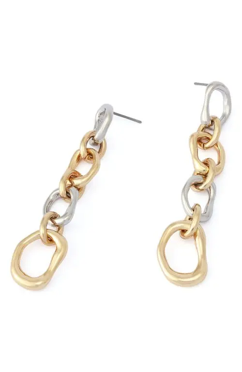 Robert Lee Morris Linear Link Drop Earrings With Pavé Cubic Zirconia