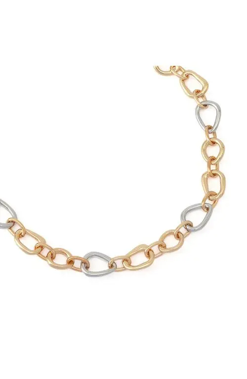 Robert Lee Morris Two-tone Link Collar Necklace