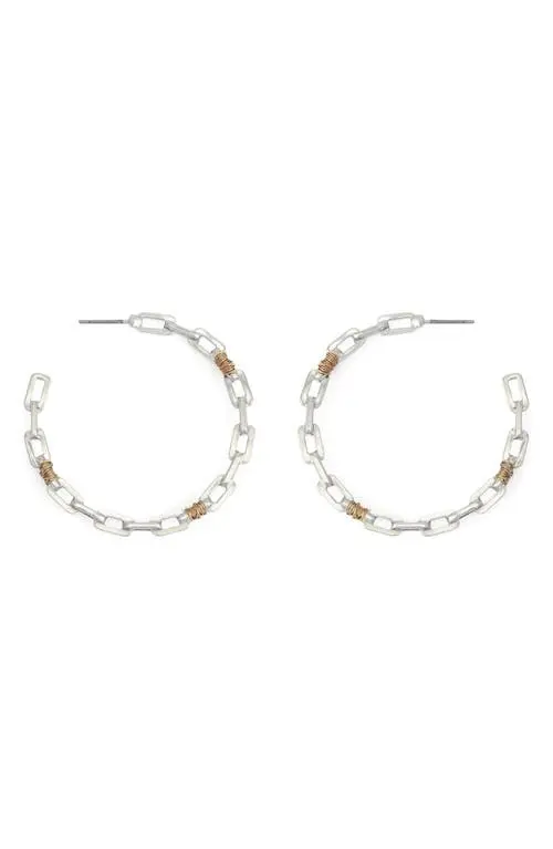 Robert Lee Morris Paper Clip Hoop Earrings With Wire Detail