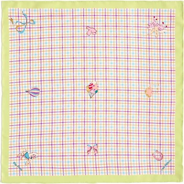 LOST PATTERN Pop Pony" Silk Bandana - Yellow