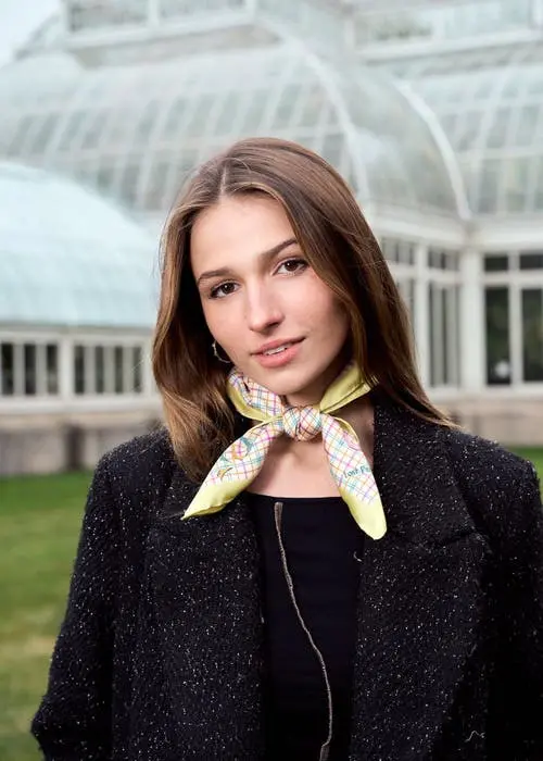 LOST PATTERN Pop Pony" Silk Bandana - Yellow