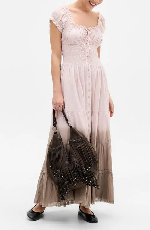 BDG URBAN OUTFITTERS Samira Smocked Ombré Maxi Dress - Pink
