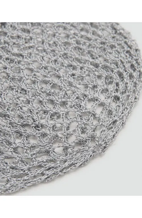 Mango Button Trim Open Stitch Hat