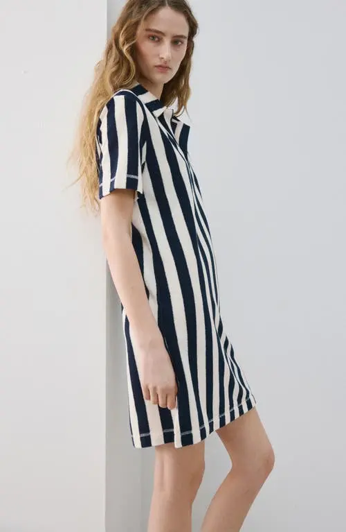 Mango Stripe Terry Nightgown - Blue