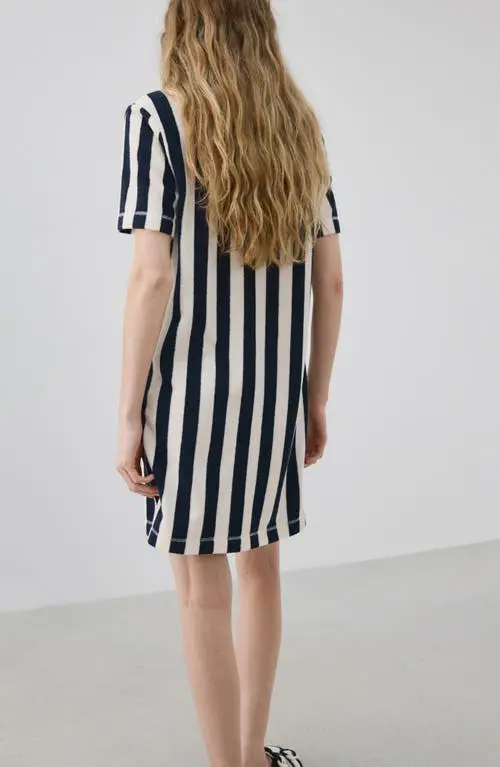 Mango Stripe Terry Nightgown - Blue