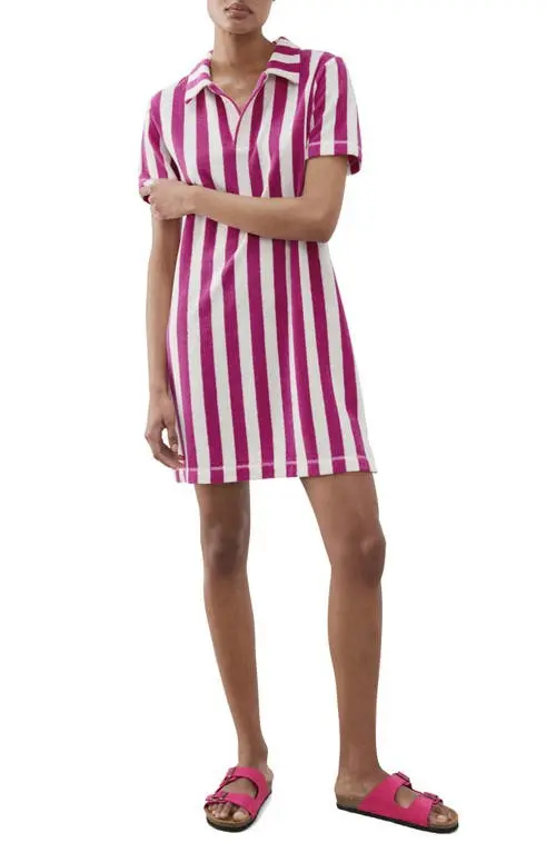 Mango Stripe Terry Nightgown - Fuchsia