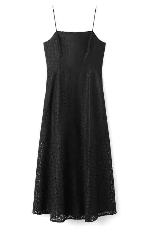 Mango Cutwork Embroidery Midi Dress