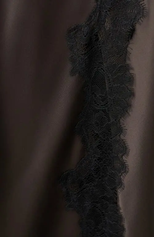 Mango Lace Trim Satin Maxi Dress