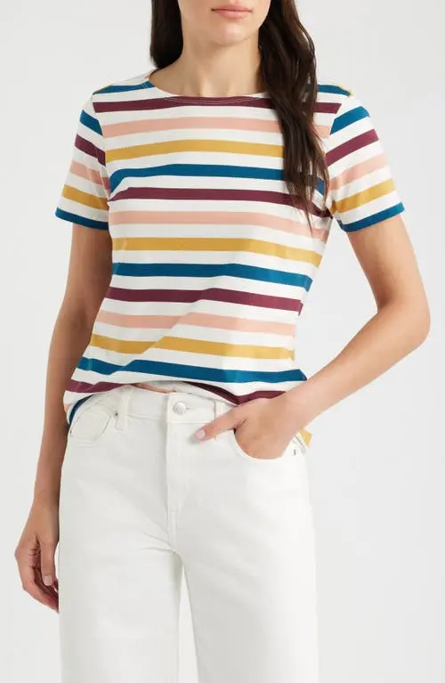 SEASALT CORNWALL Sailor Stripe T-shirt - Quad Scallion Rosehip