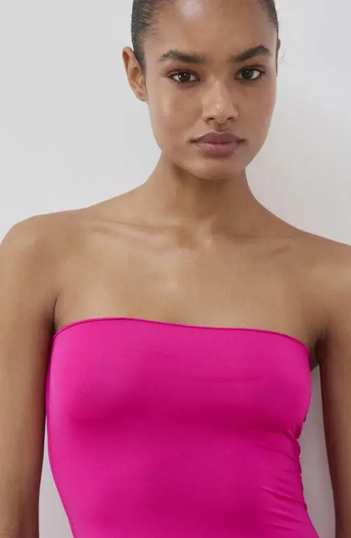 Mango Strapless Drop Waist Midi Dress