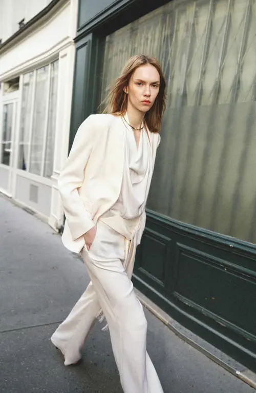 Mango Belted Straight Leg Pants
