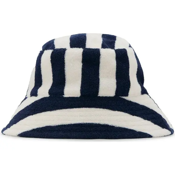 Mango Stripe Terry Cloth Bucket Hat - Blue