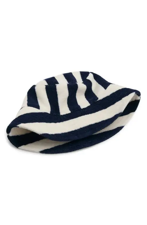Mango Stripe Terry Cloth Bucket Hat - Blue