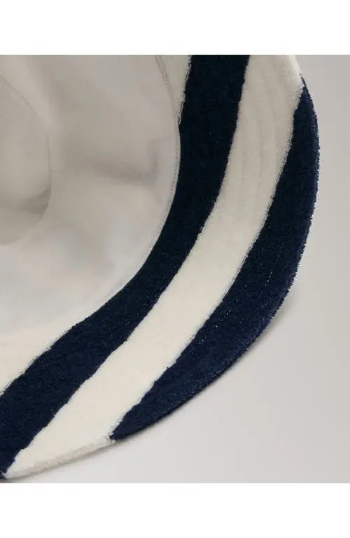 Mango Stripe Terry Cloth Bucket Hat - Blue