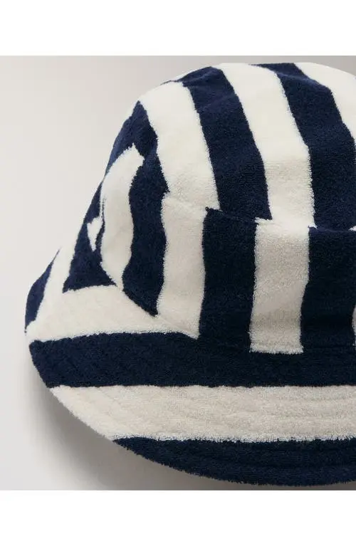 Mango Stripe Terry Cloth Bucket Hat - Blue